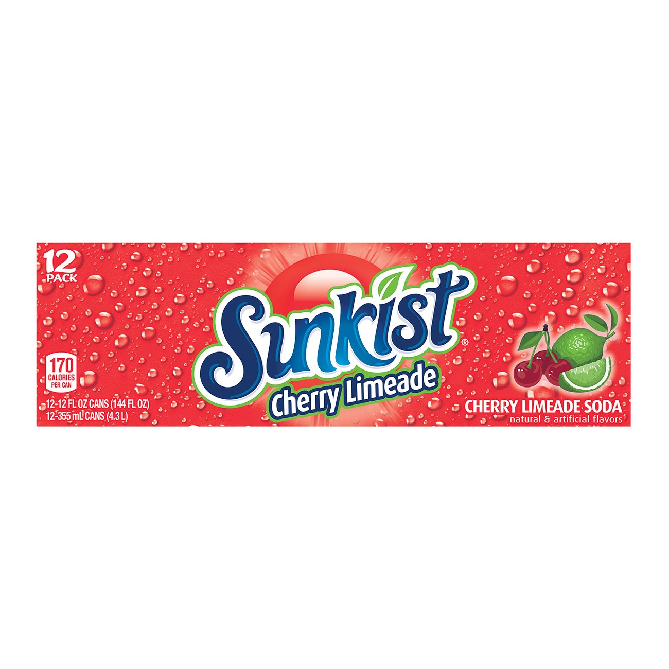 Sunkist Cherry Limeade 12 Oz Cans - Shop Soda at H-E-B