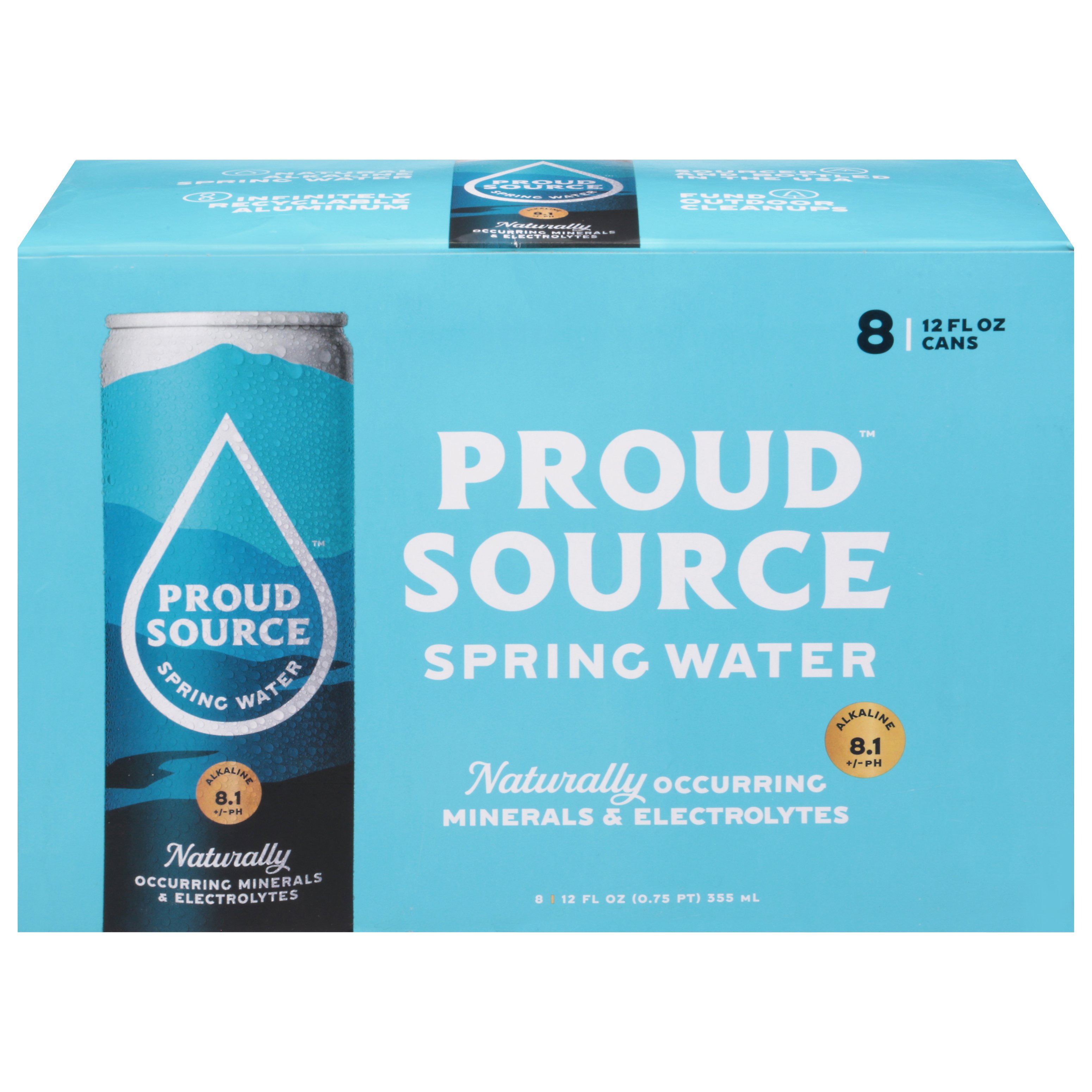 Proud Source Alkaline Spring Water 8 pk Cans - Shop Water at H-E-B