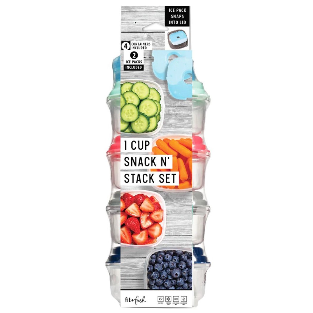 Fit + Fresh 4 Snack N' Stack Containers - Shop Lunch boxes at H-E-B