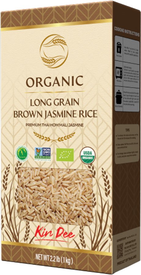 Kin Dee Organic Thai Hom Mali Long Grain Brown Jasmine Rice, 2.2 lb ...