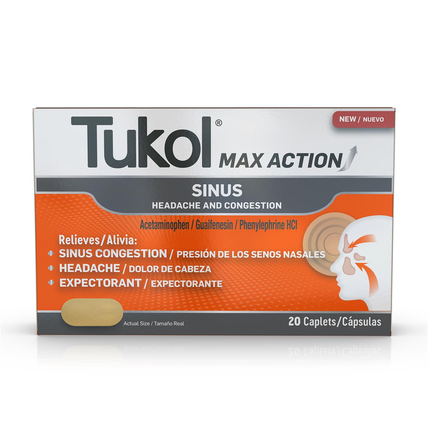 Tukol Max Action Sinus Caplets - Shop Cough, cold & flu at H-E-B