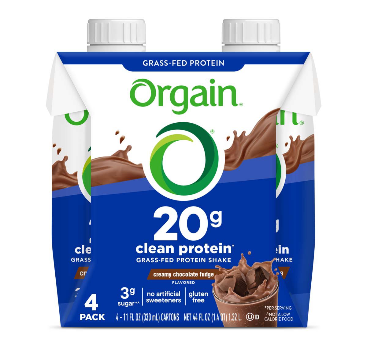 Orgain Clean 20g Protein Shakes 4 pk Cartons - Chocolate Fudge - Shop ...