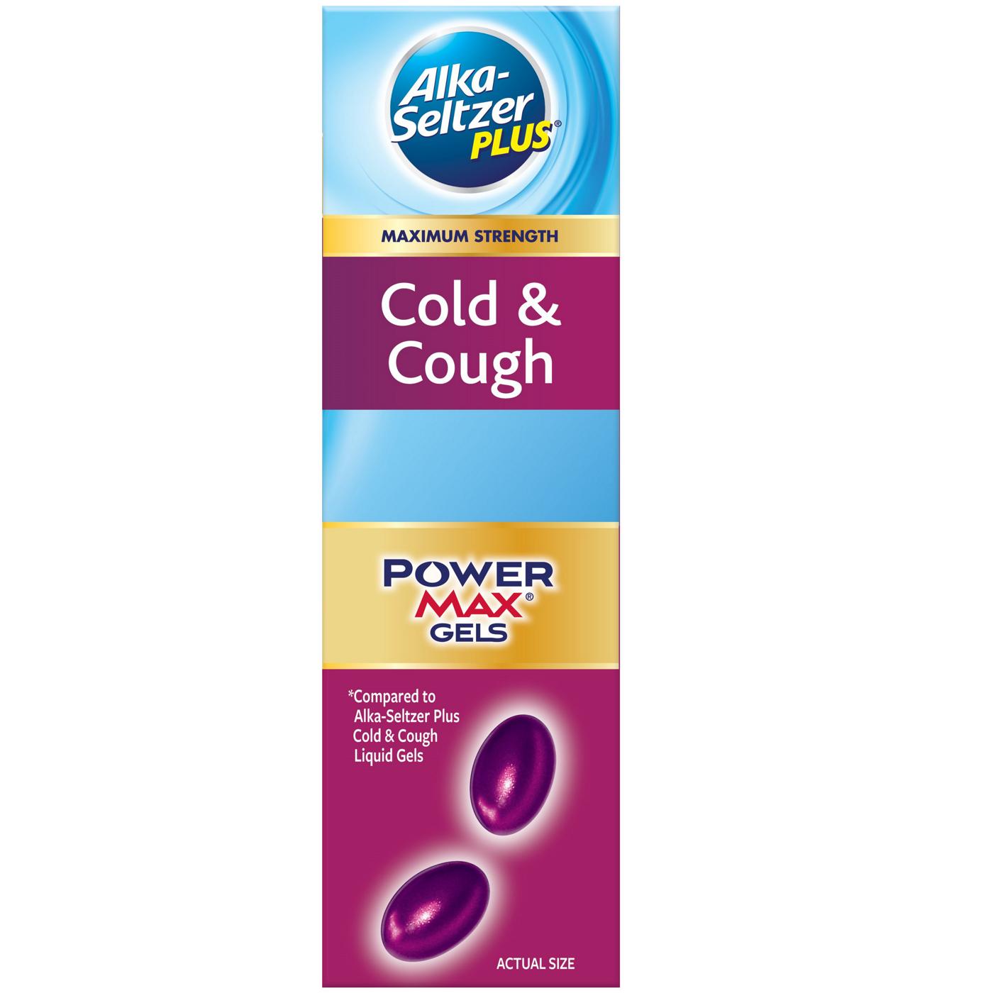 Alka-Seltzer Plus Cold & Cough Pain Relief PowerMax Gels - Shop Cough ...