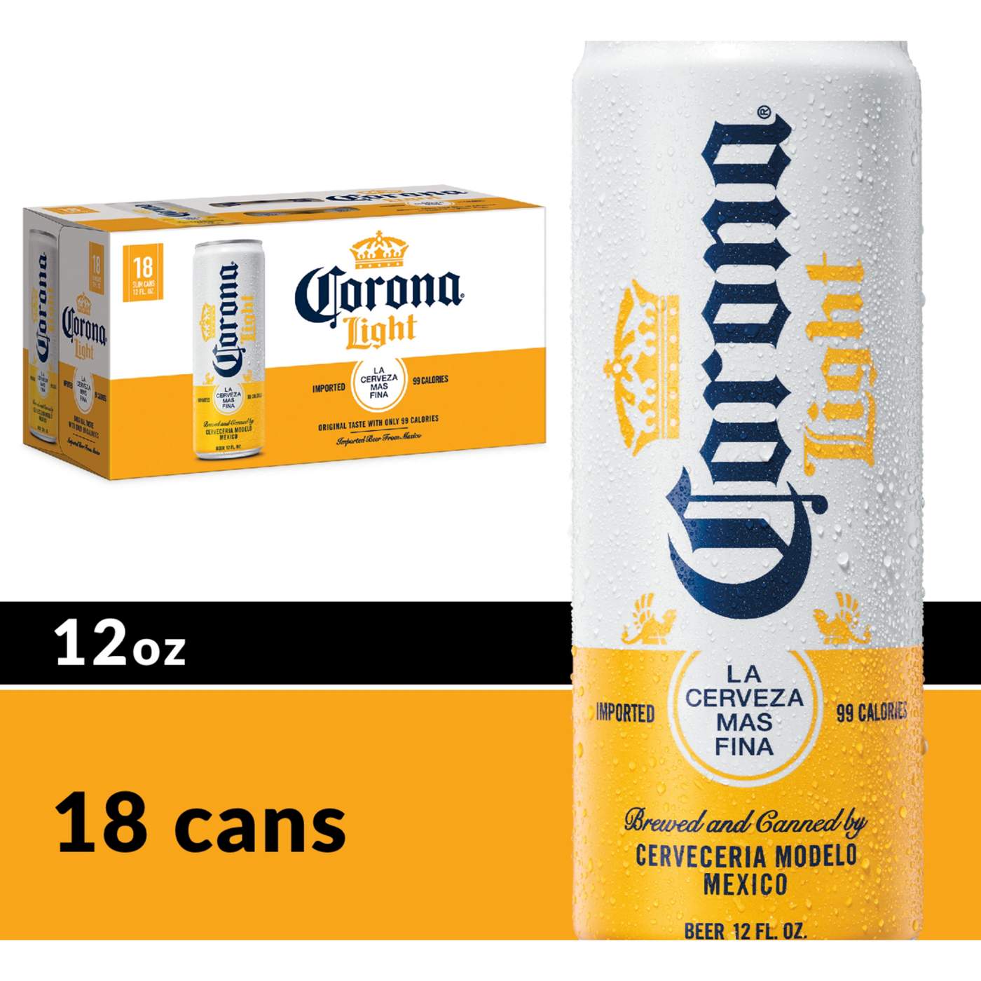 Corona Light Mexican Lager Import Light Beer 12 oz Cans, 18 pk - Shop ...