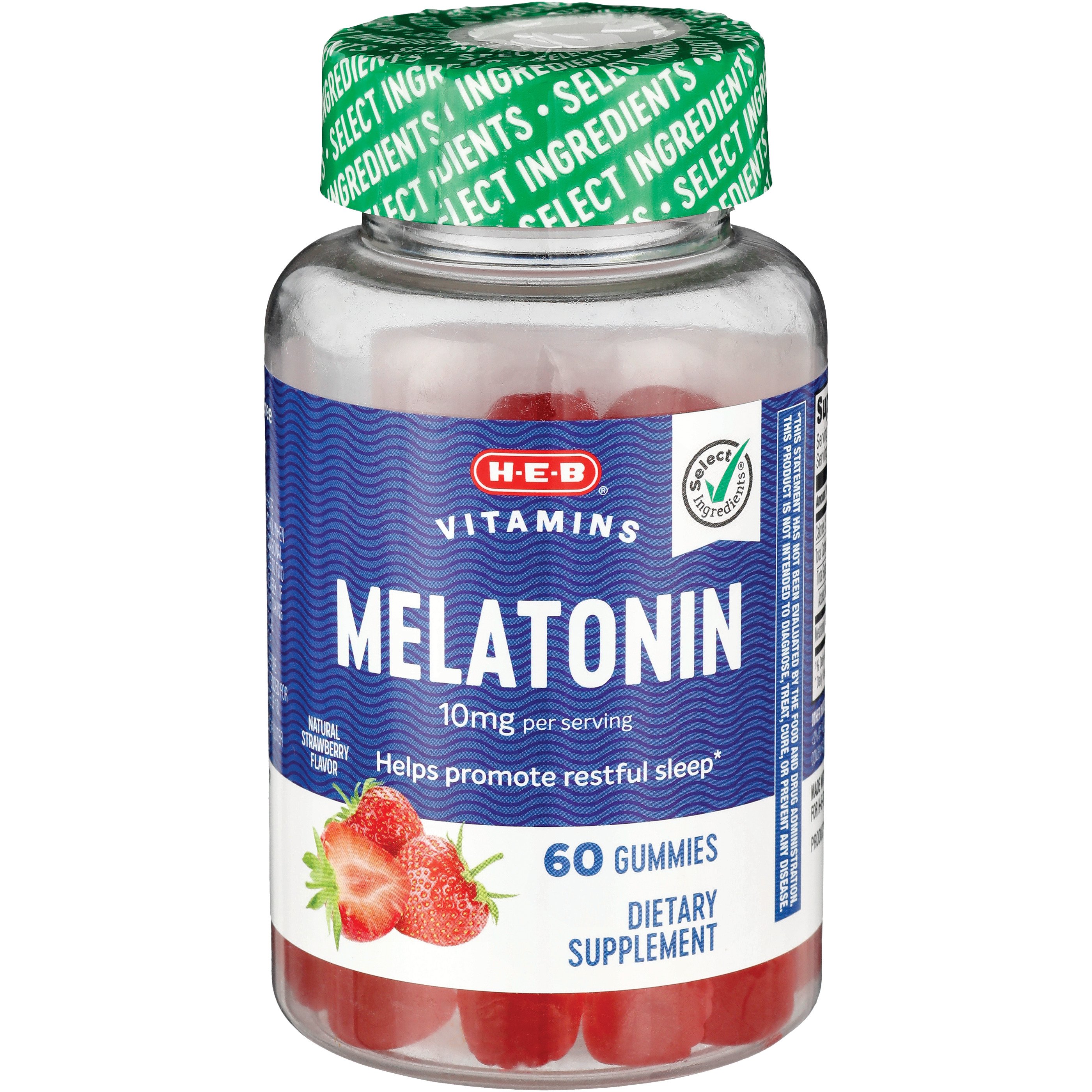 H-E-B Vitamins Melatonin 10 mg Gummies - Strawberry - Shop Diet ...