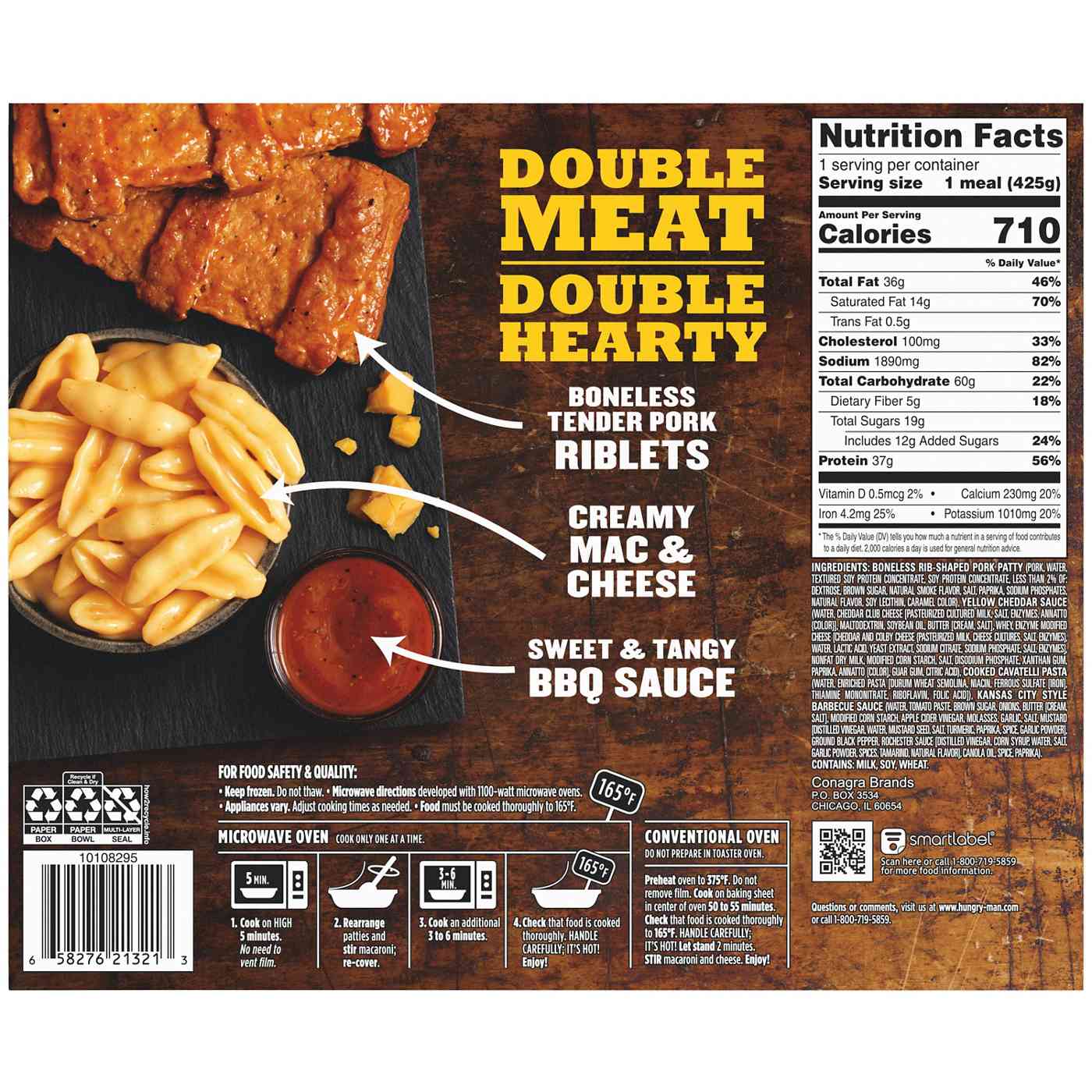 Hungry Man Double Meat Bowls Boneless Pork with BBQ Sauce - Shop ...