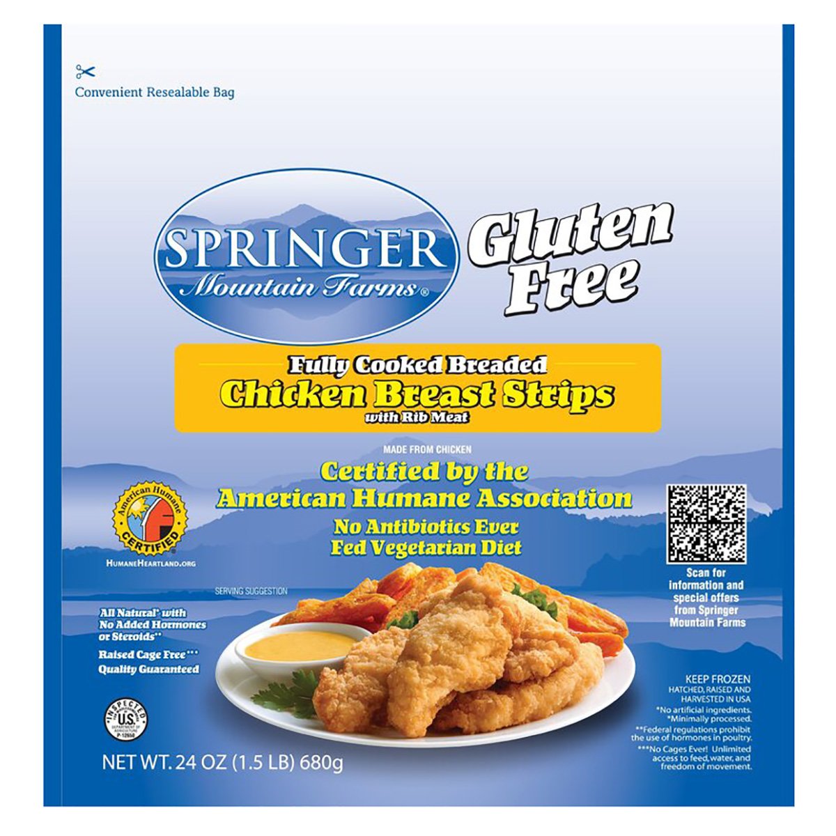 Springer Mountain Farms Fully Cooked Breaded Chicken Breast Strips ...