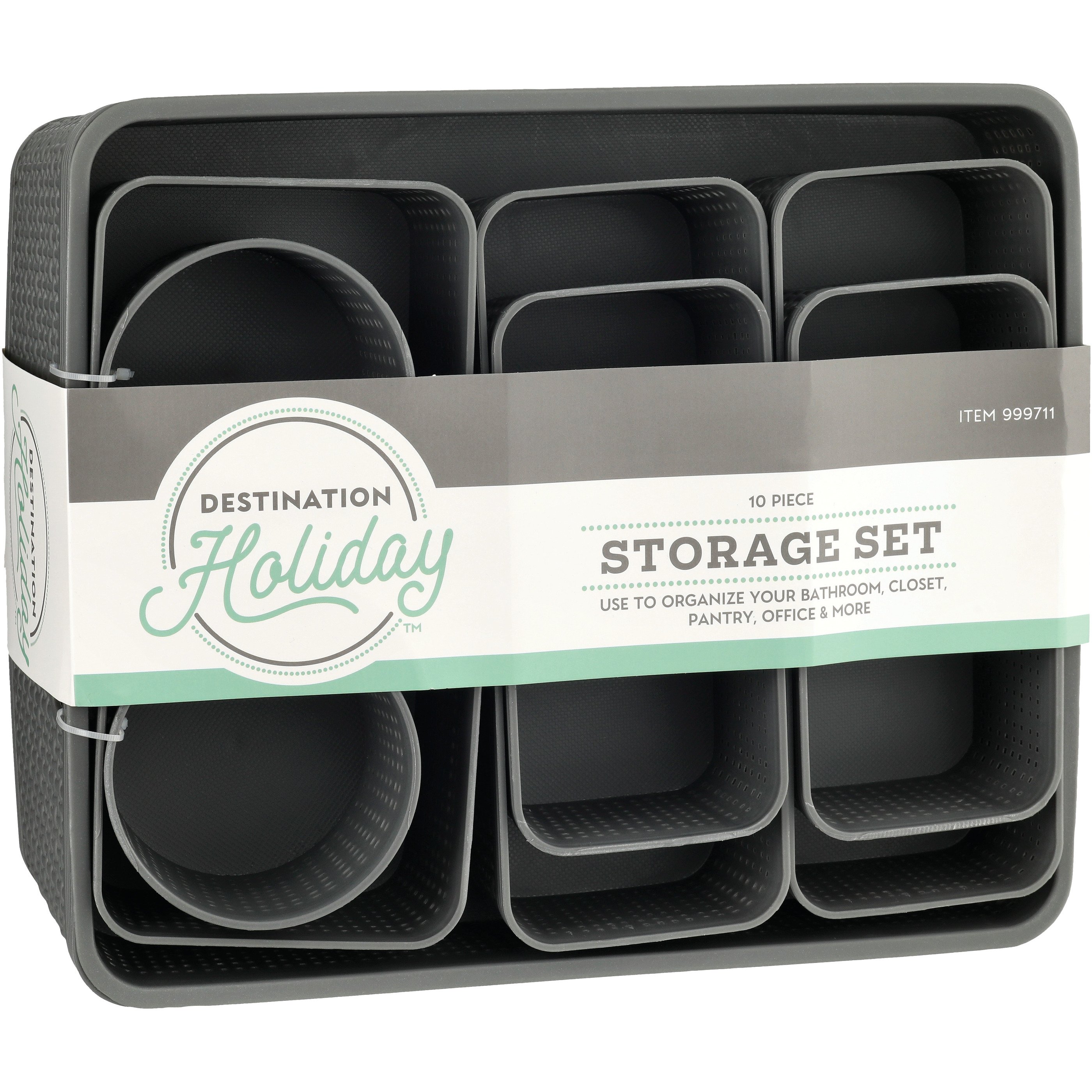 Destination Holiday Assorted Woven Design Storage Set- Gray - Shop ...