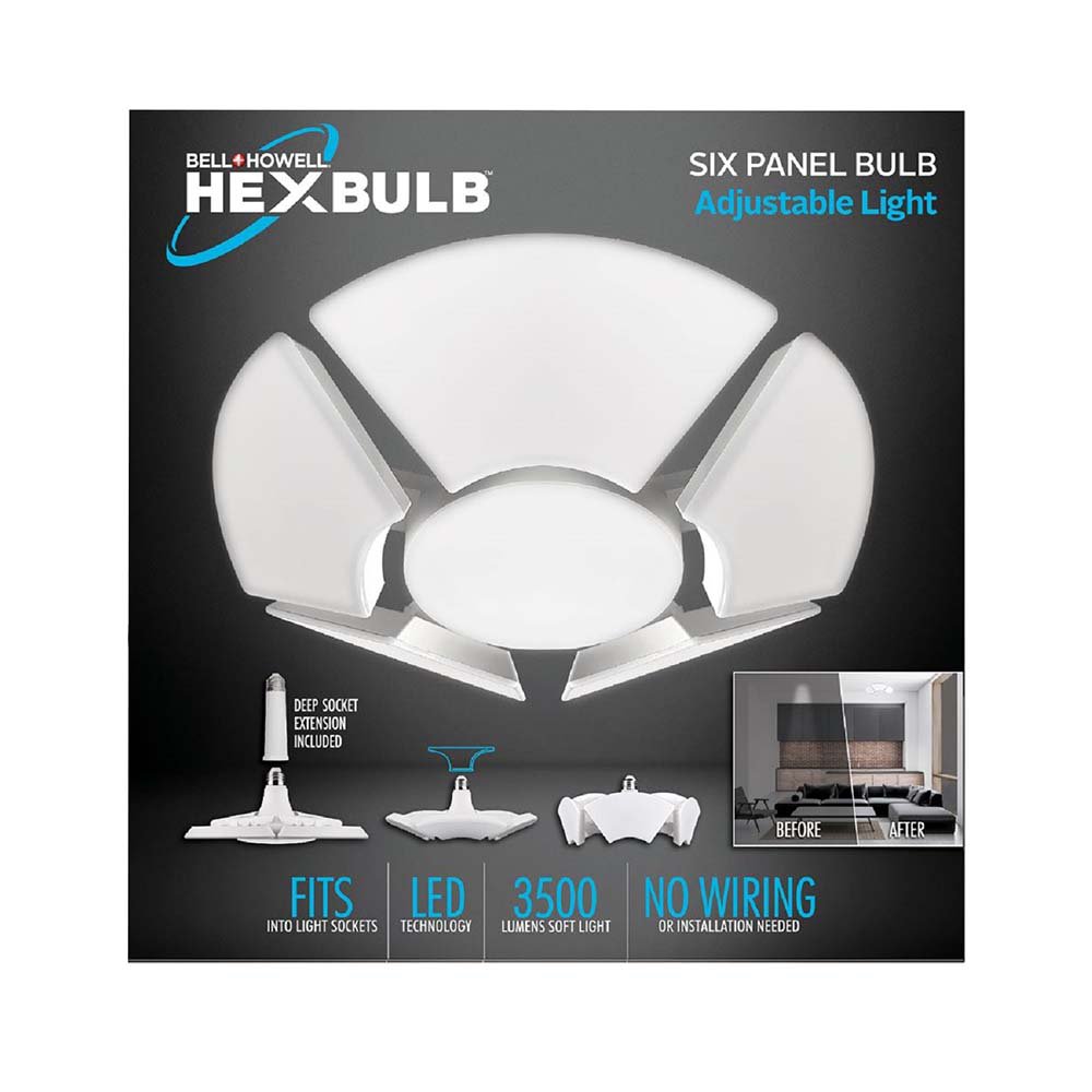 Bell + Howell HexBulb 6-Panel Adjustable LED Light - Shop Light bulbs ...
