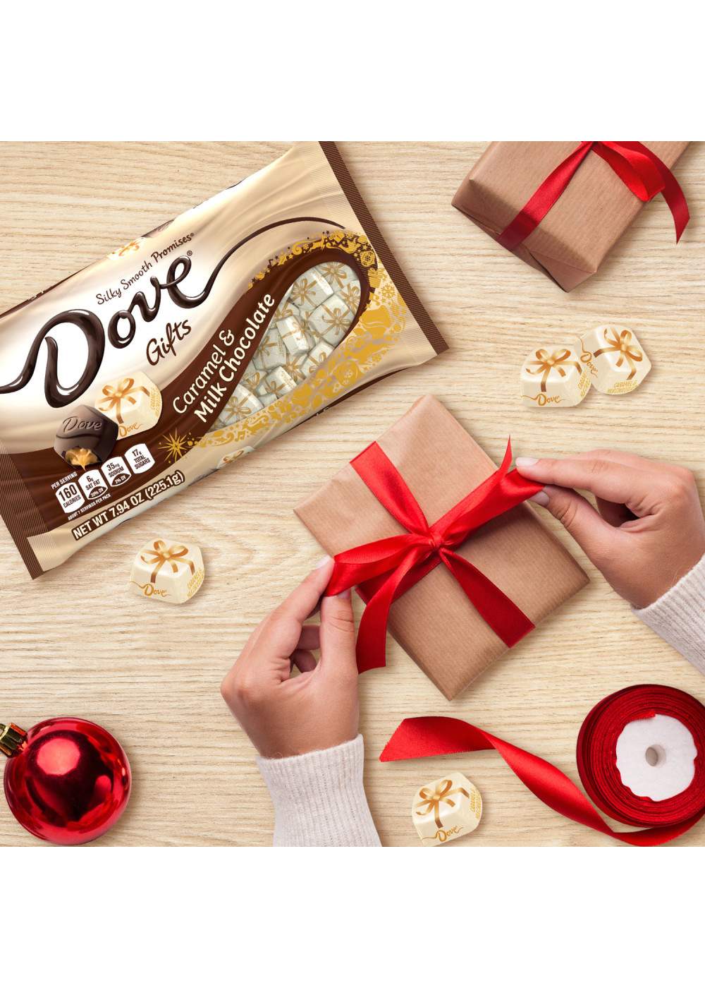 Dove Gifts Caramel & Milk Chocolate Christmas Candy - Shop Candy at H-E-B