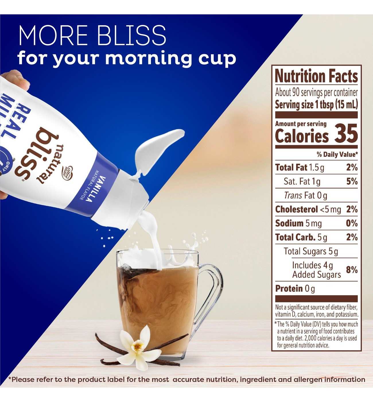 Nestle Coffee Mate Natural Bliss Real Milk & Cream Creamer - Vanilla ...