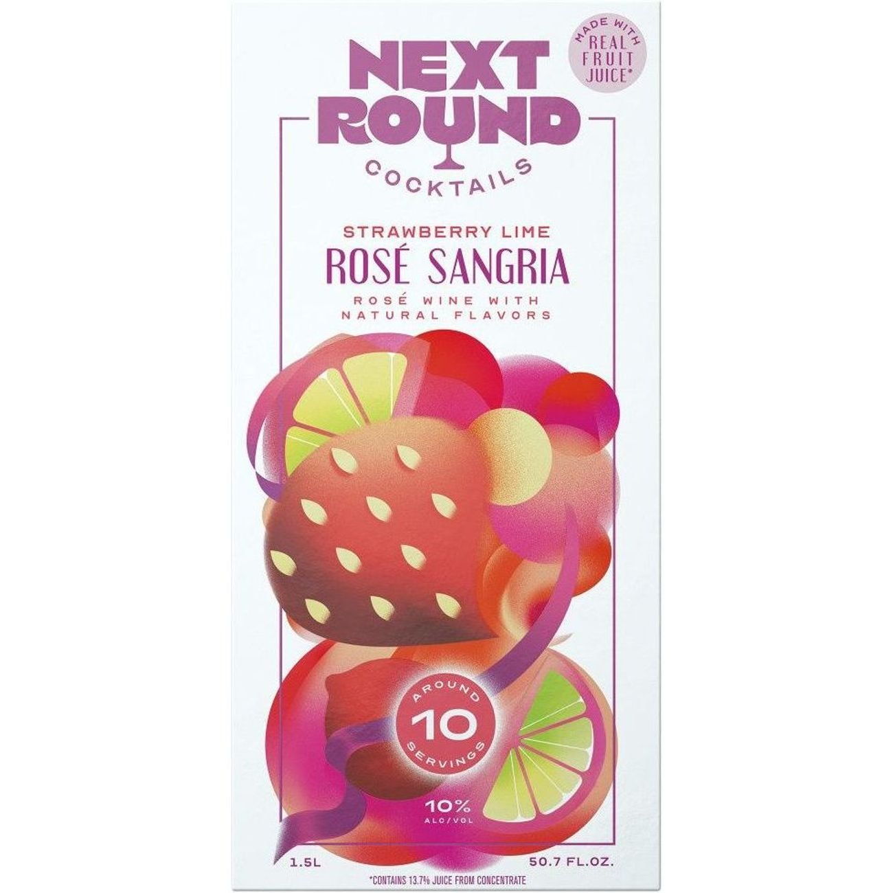 Next Round Cocktails Strawberry Lime Rose Sangria Wine Cocktail - Shop ...