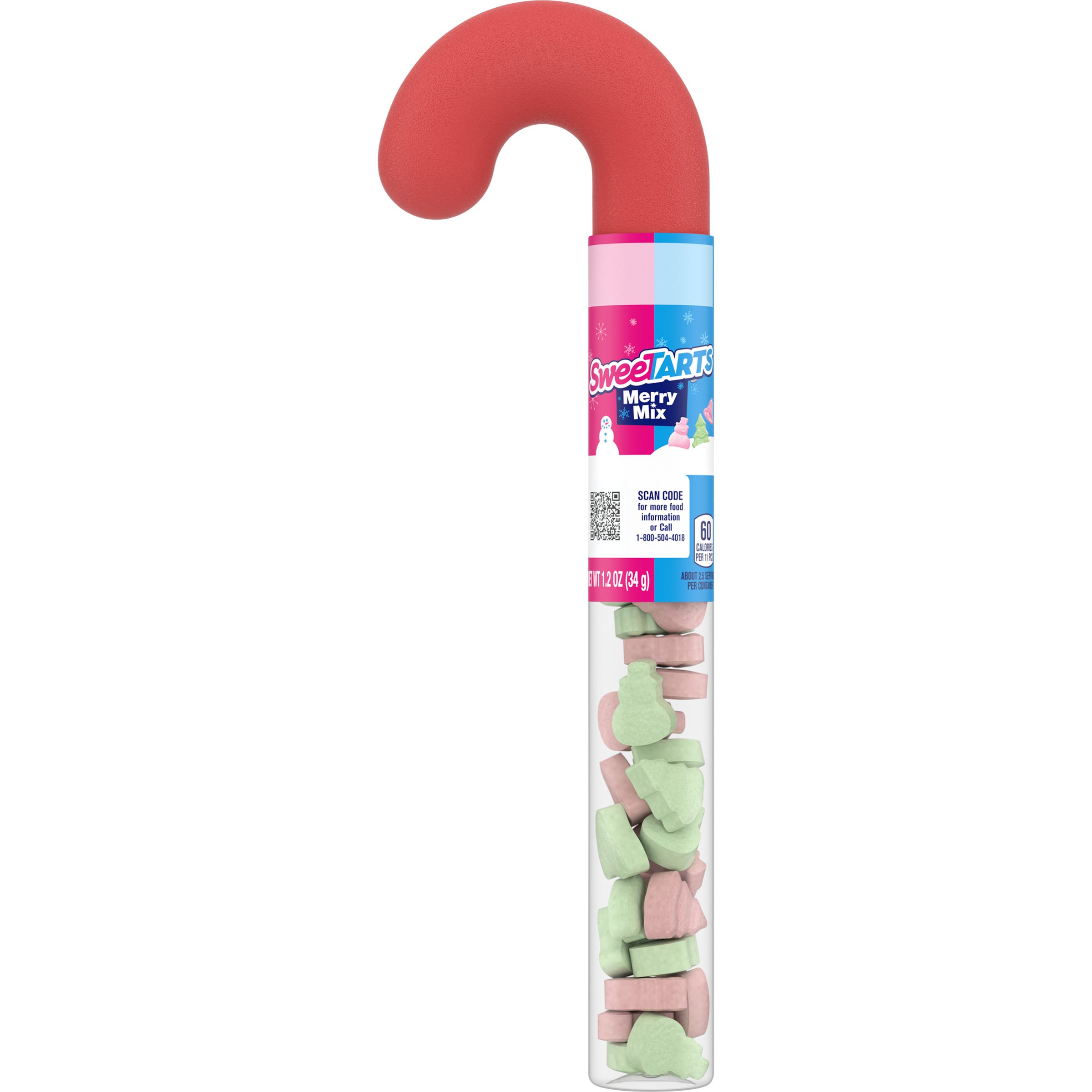 SweeTARTS Merry Mix Holiday Candy-Filled Cane - Shop Candy at H-E-B