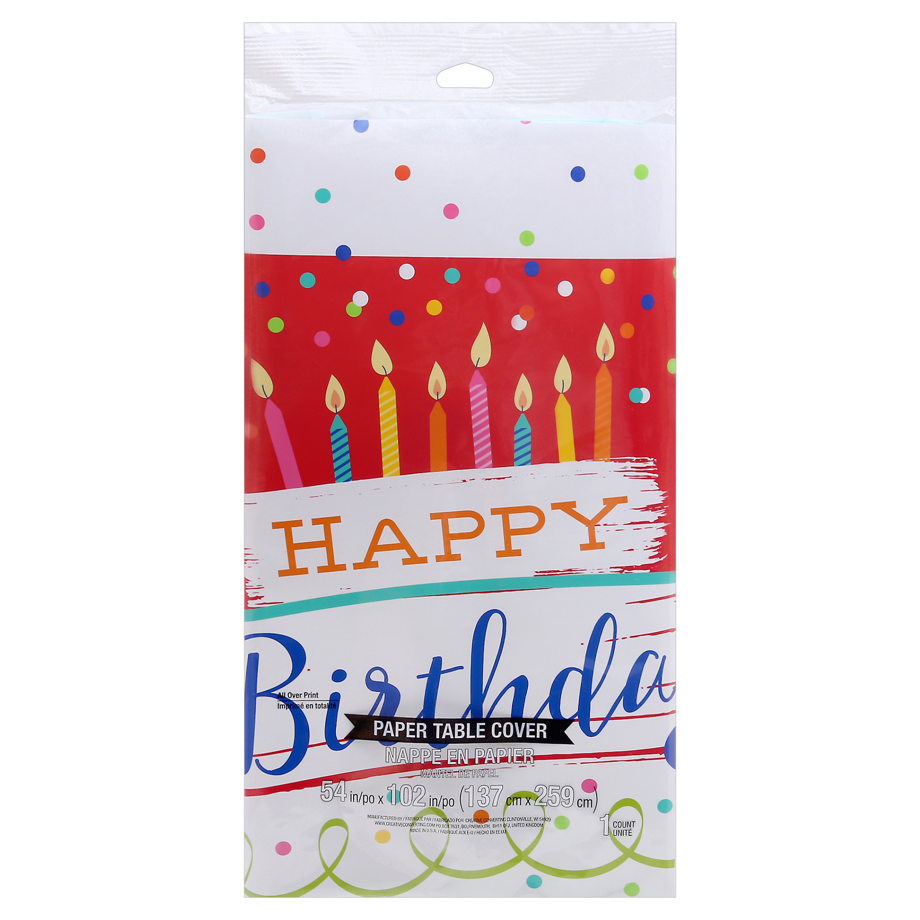 Creative Converting Paper Table Cover - Happy Birthday Cake - Shop ...