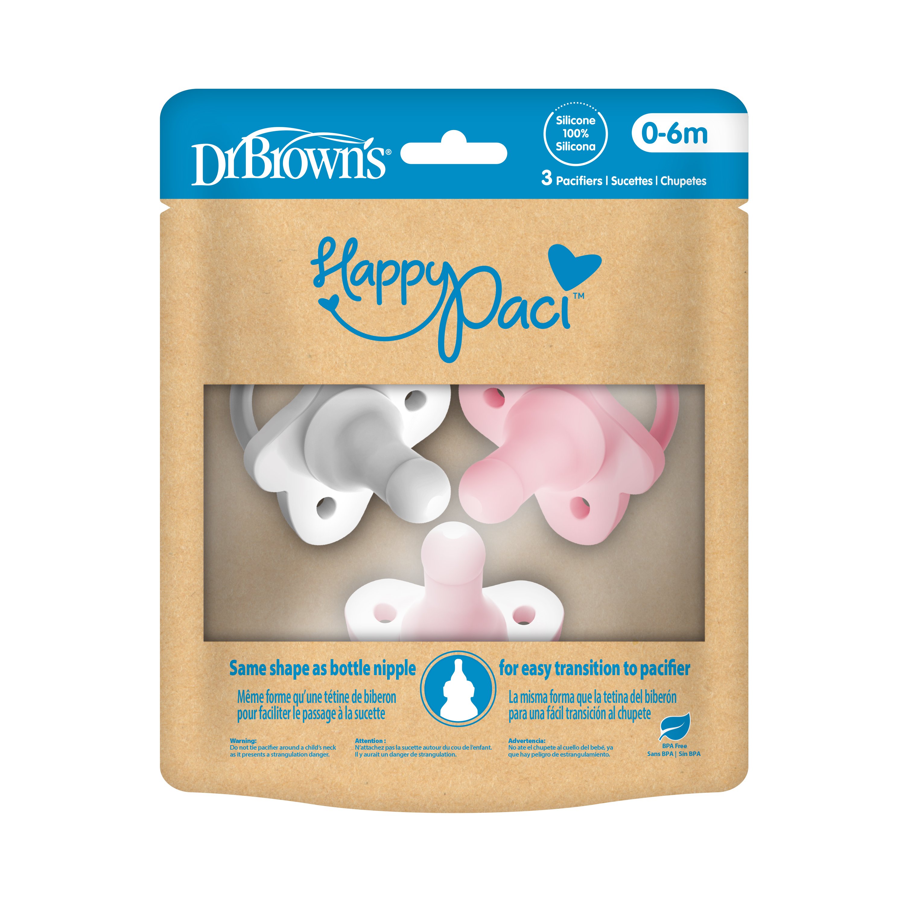 Dr. Brown's Happypaci 0-6M Pink - Shop Pacifiers at H-E-B