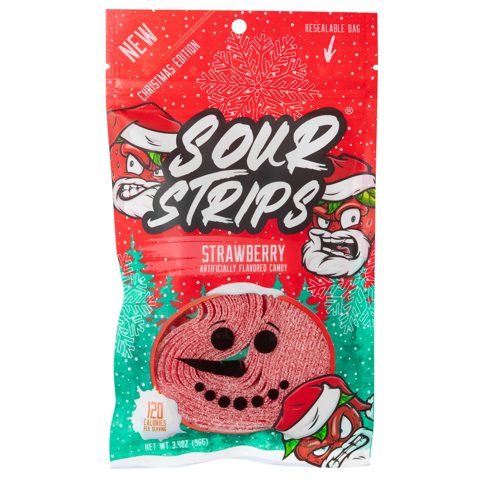 Sour Strips Strawberry Flavor Holiday Edition - Shop Candy at H-E-B