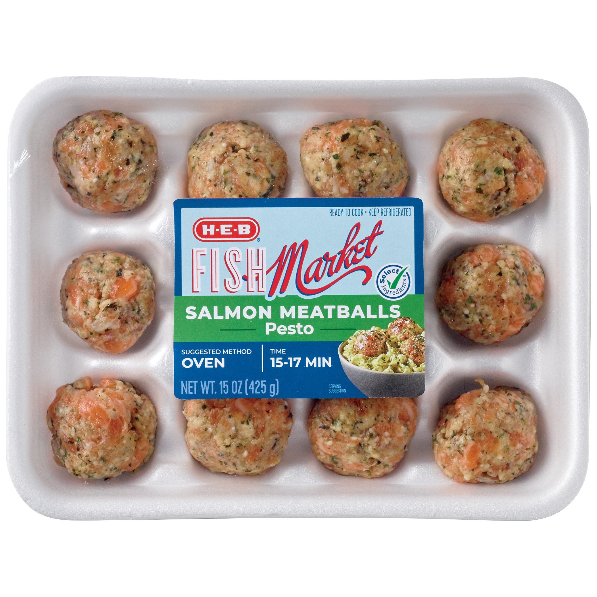 H-E-B Fish Market Salmon Meatballs - Pesto - Shop Fish at H-E-B