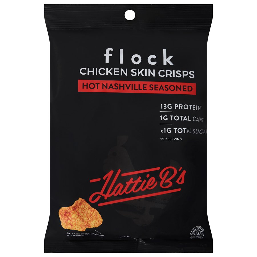 Flock Hattie B's Hot Nashville Style Chicken Skin Crisps, 2.5 oz ...