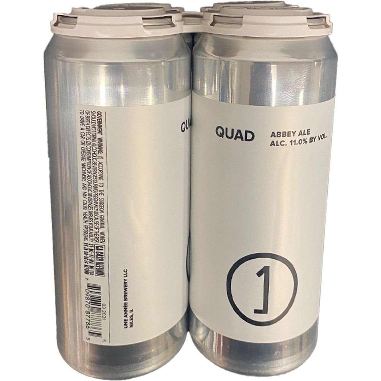 Une Annee Quad Belgian Dark Abbey Ale Craft Beer 4 pk Cans - Shop Beer ...