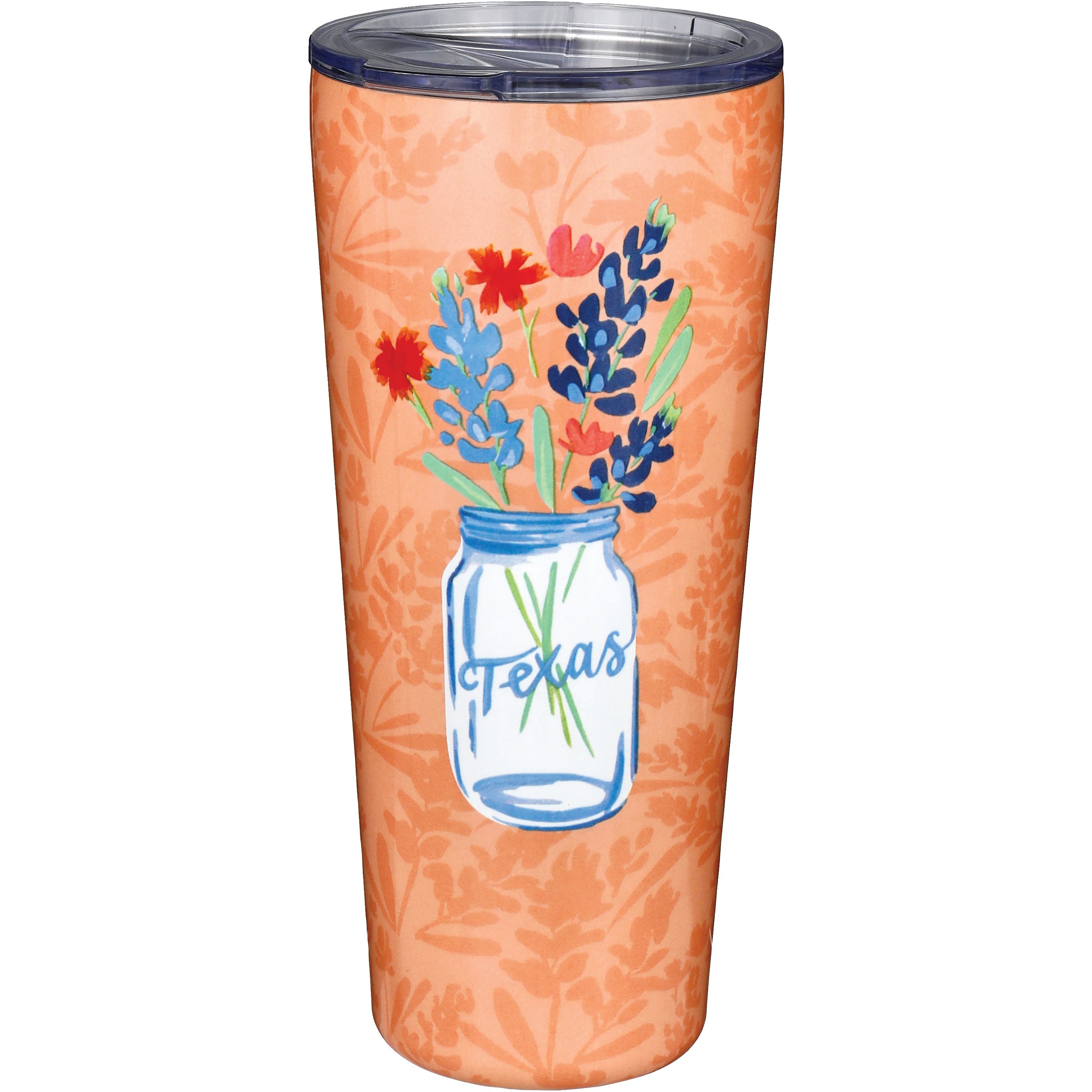 Destination Holiday Texas Mason Jar Stainless Steel Bluebonnet Tumbler ...