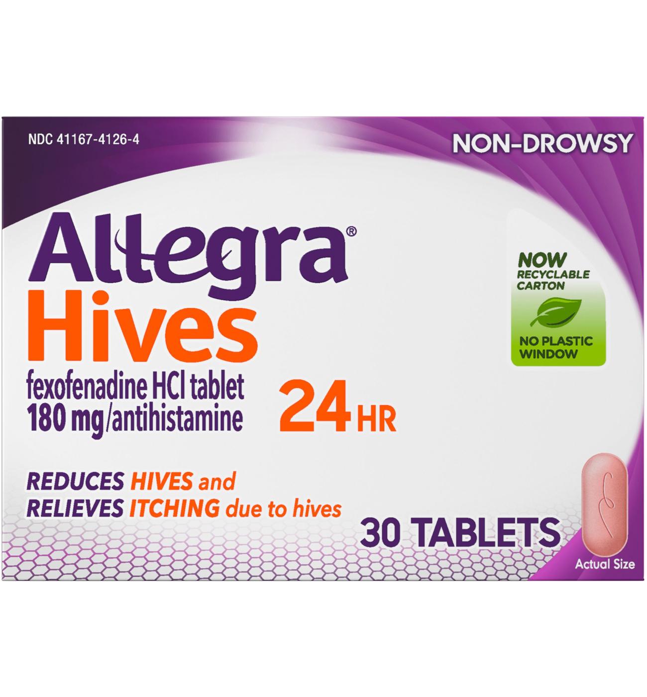 Allegra Hives 24 Hr Non-Drowsy Antihistamine - Shop Sinus & allergy at ...