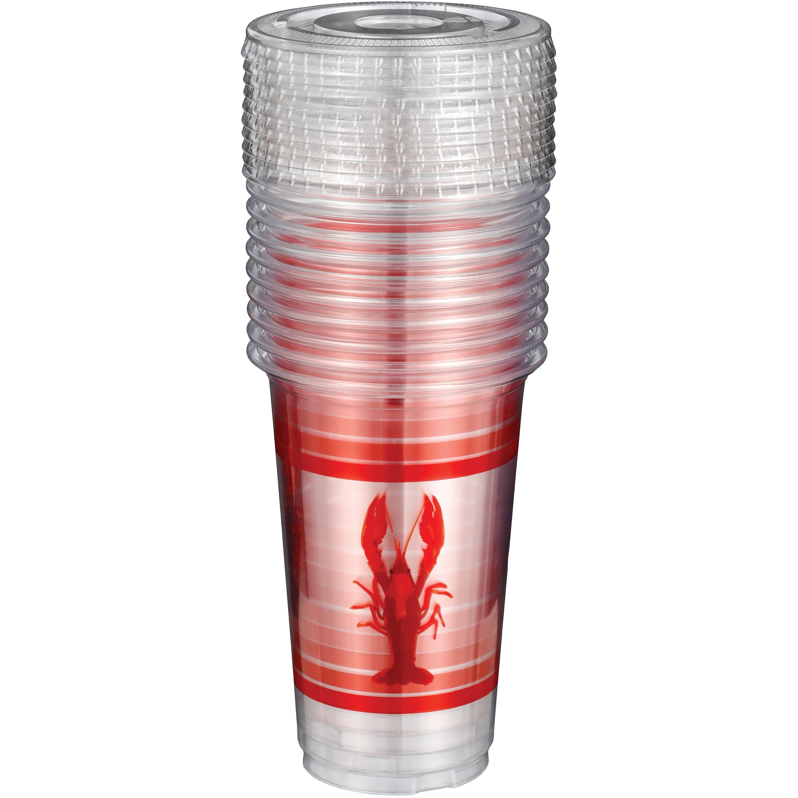 Destination Holiday Disposable Crawfish Party Cups with Lids, 10 ct ...
