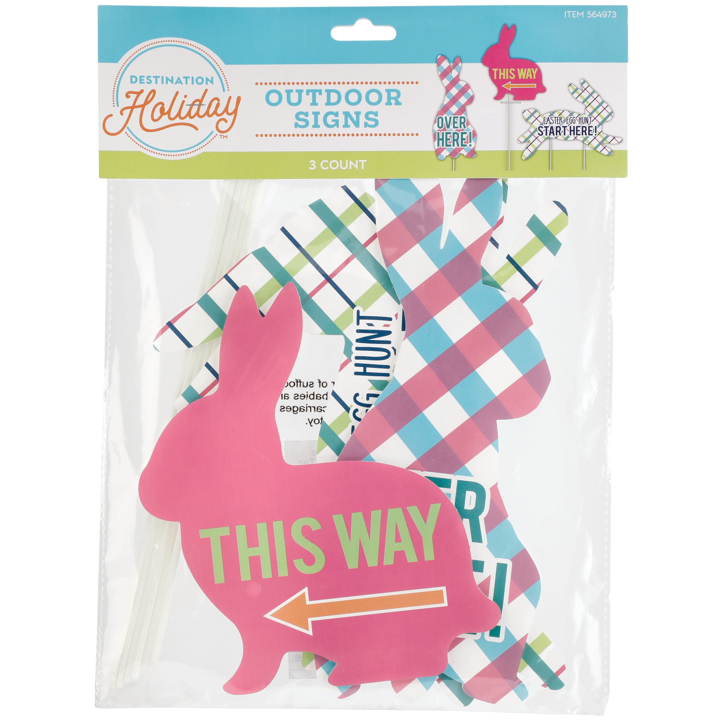 Destination Holiday Hip Hop Easter Bunny Outdoor Signs - Shop Party ...