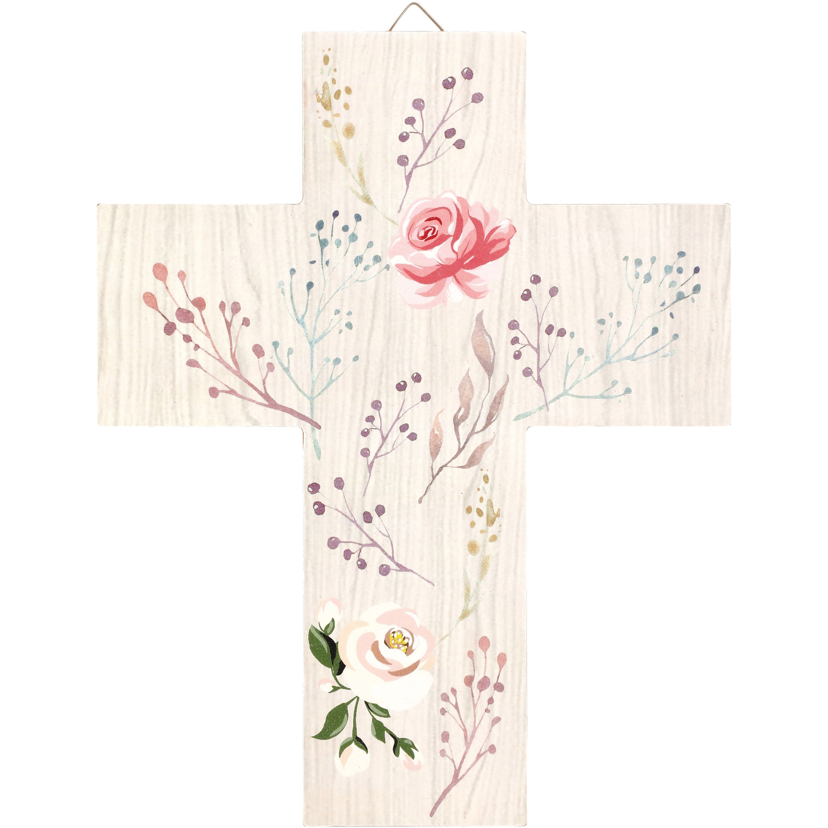 Destination Holiday Floral Wood Easter Wall Cross - Shop Seasonal Decor ...