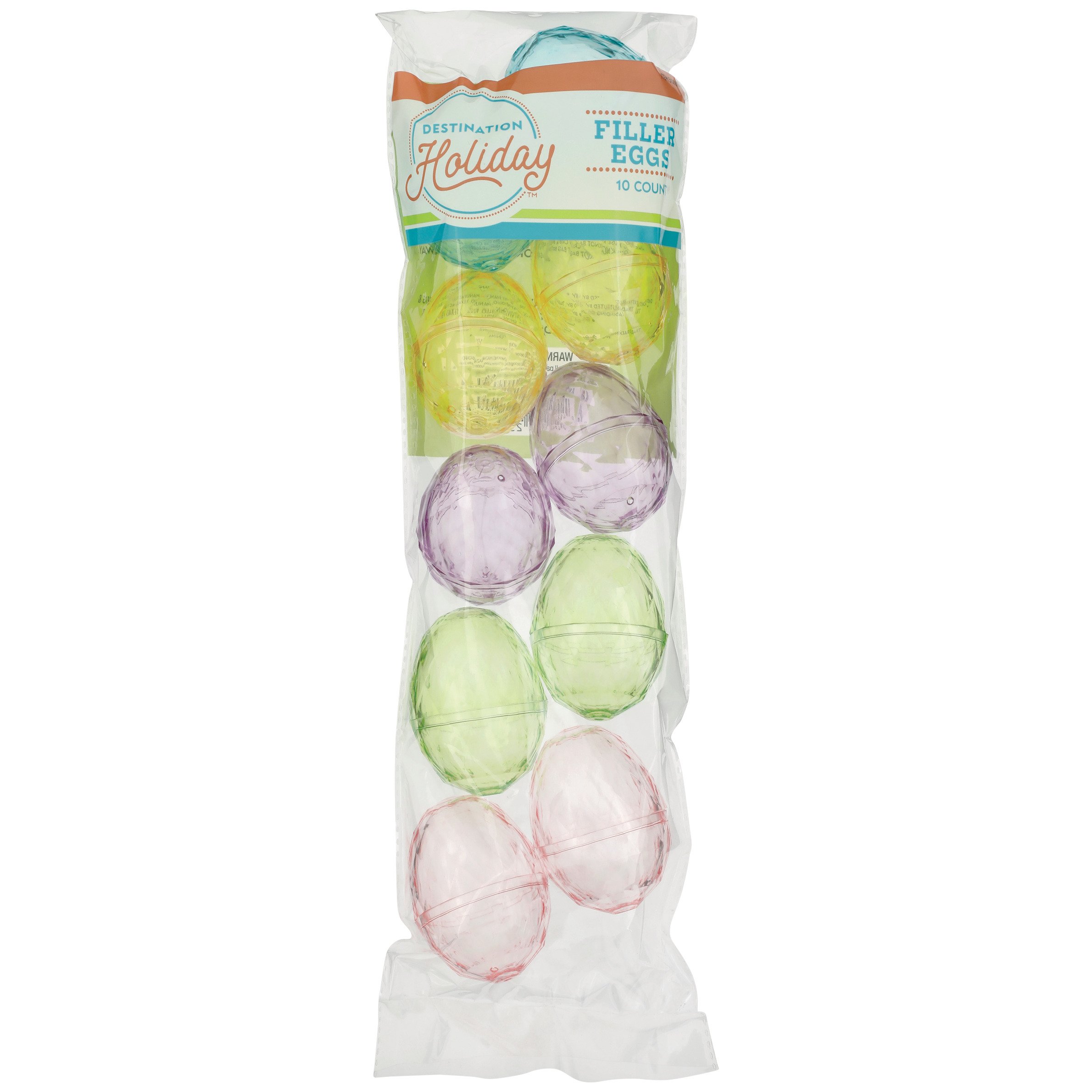 Destination Holiday Diamond Cut Plastic Easter Filler Eggs Clear 10 Ct Shop Seasonal Decor