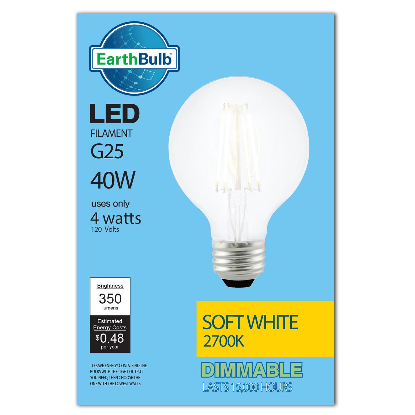 EarthBulb G25 40-Watt LED Light Bulb - Soft White - Shop Light Bulbs at ...