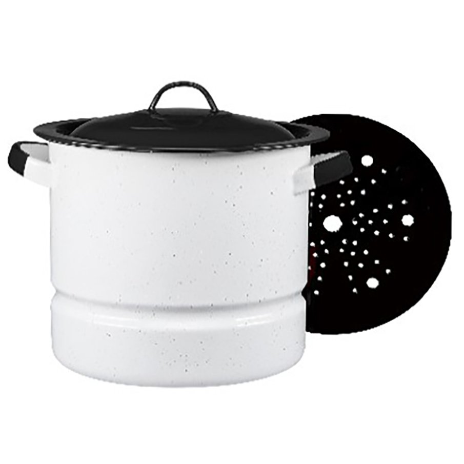 Cinsa Enamel Steamer Pot with Lid & Trivet - Speckled White - Shop ...