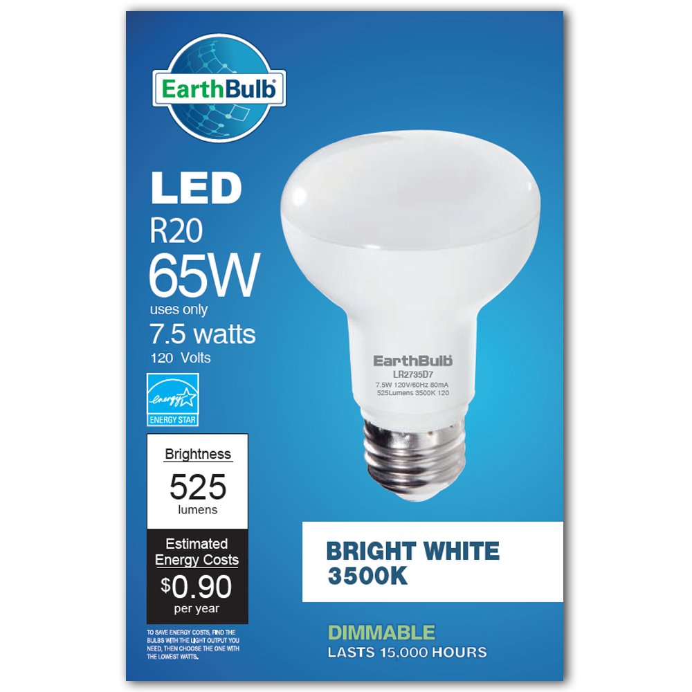 EarthBulb BR20 65-Watt Bright White LED Light Bulbs - Shop Light bulbs ...