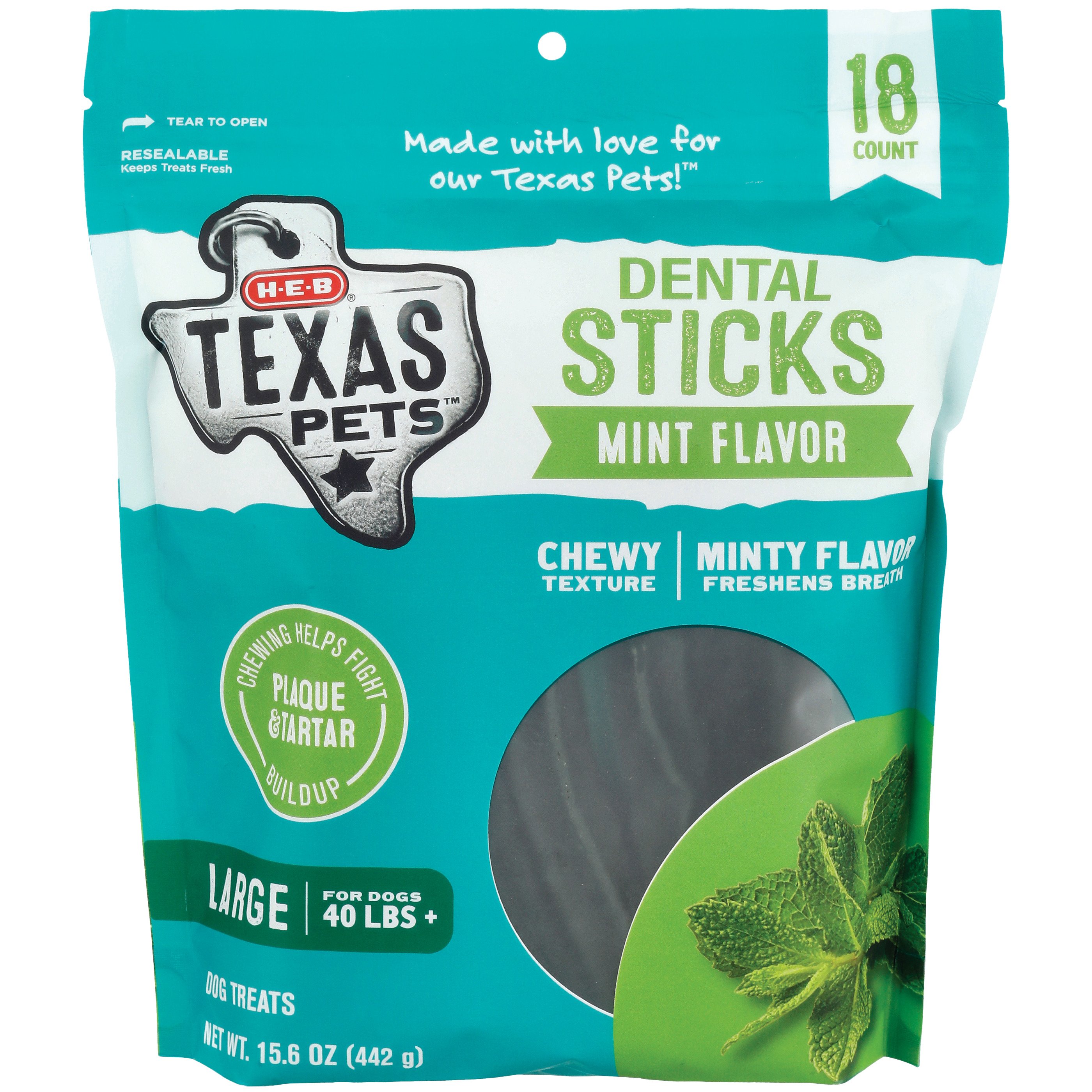 H-E-B Texas Pets Mint-Flavored Dental Sticks - Large Dogs - Shop Dogs ...