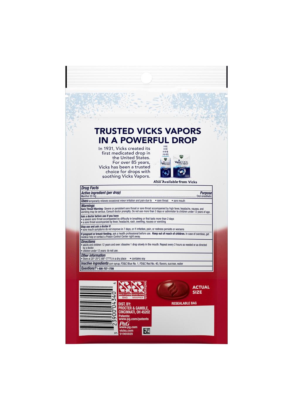 Vicks VapoCOOL Severe Medicated Drops - Cherry Freeze - Shop Cough ...