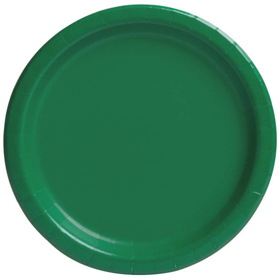 Unique 50 Solid Color Collection Dinner Paper Plates - Emerald Green ...