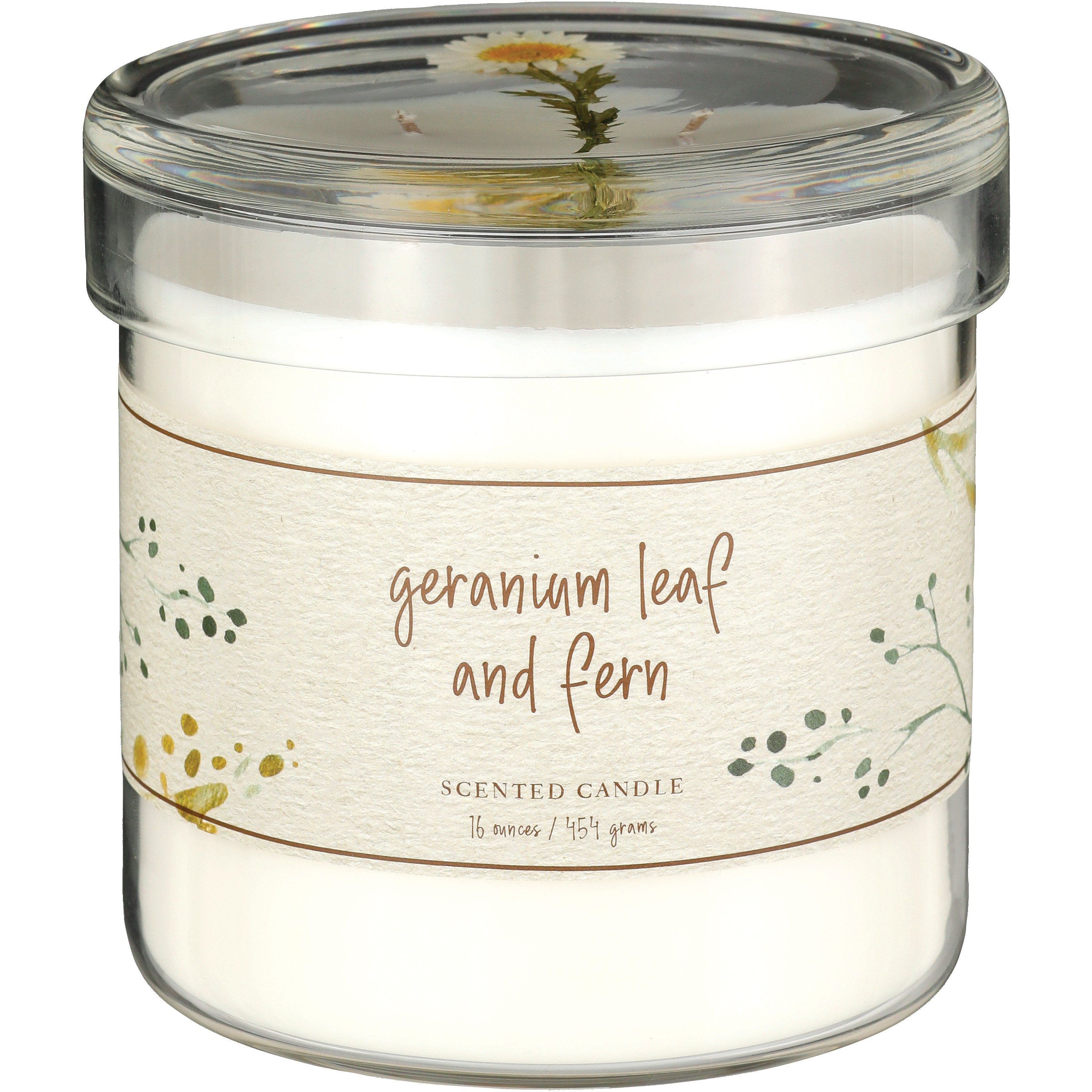 Destination Holiday Geranium Leaf and Fern Scented Glass Easter Candle ...