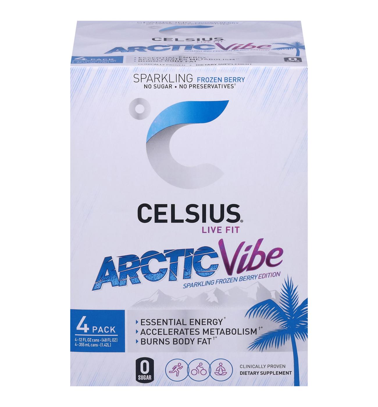 Celsius 0g Sugar Arctic Vibe Sparkling Energy Drinks - Berry - Shop ...