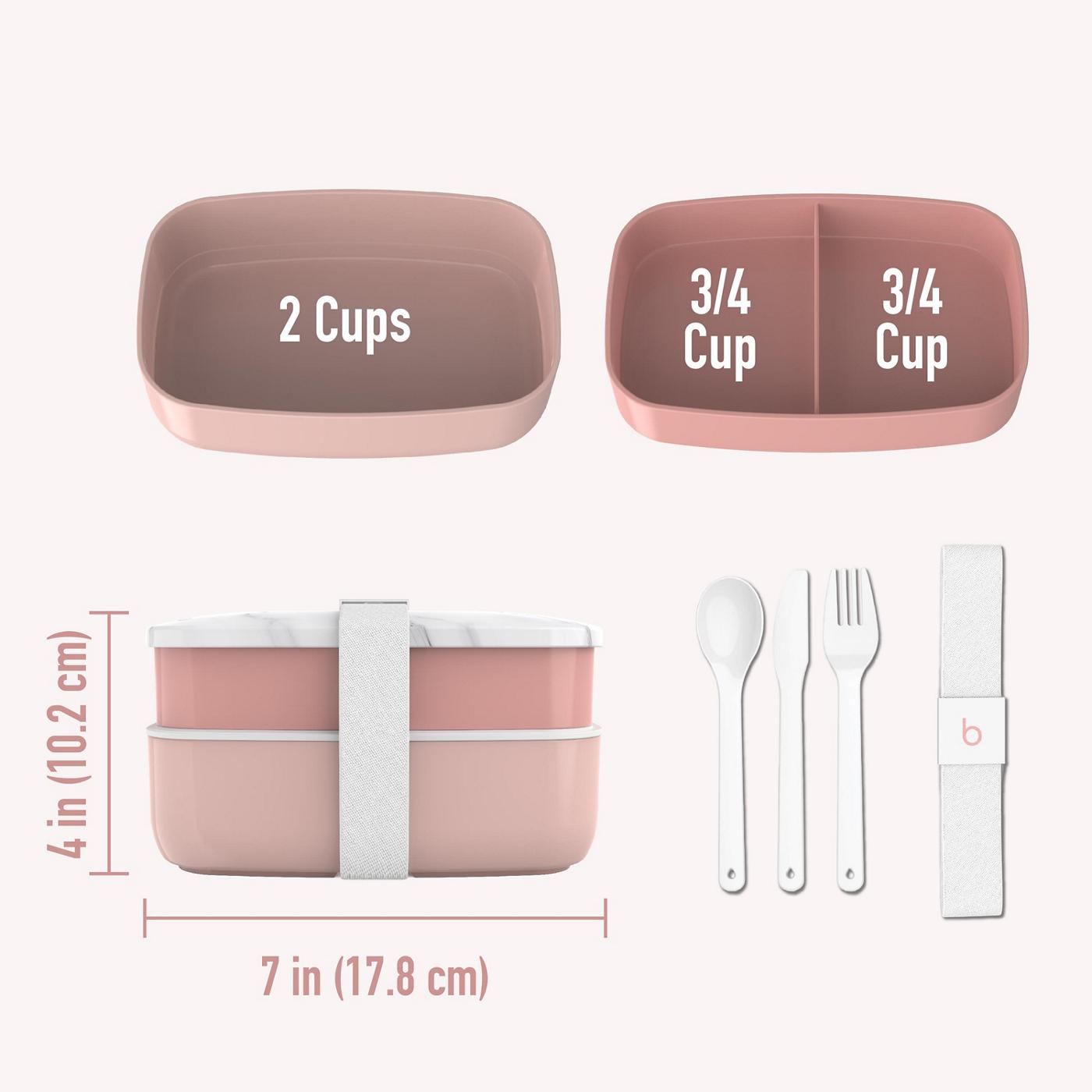 Bentgo Classic AlI-In-One Stackable Lunch Box - Marble Pink - Shop ...
