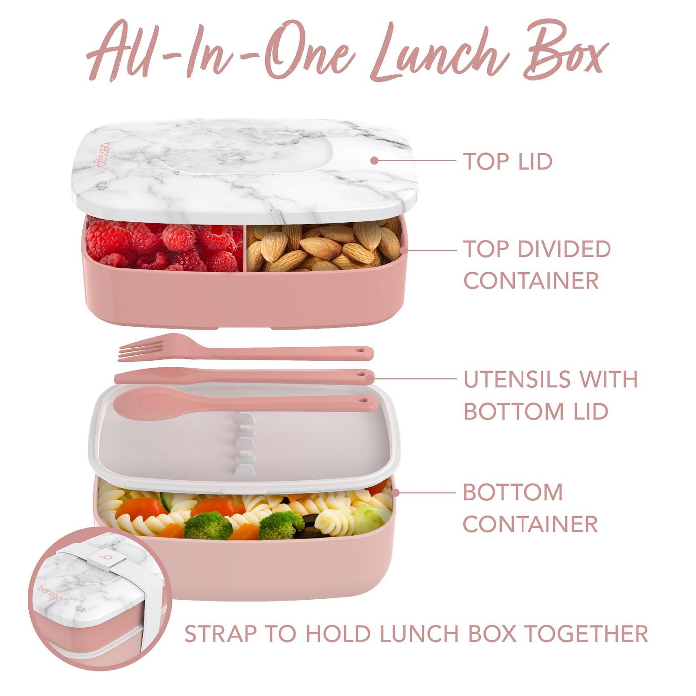 Bentgo Classic AlI-In-One Stackable Lunch Box - Marble Pink - Shop ...