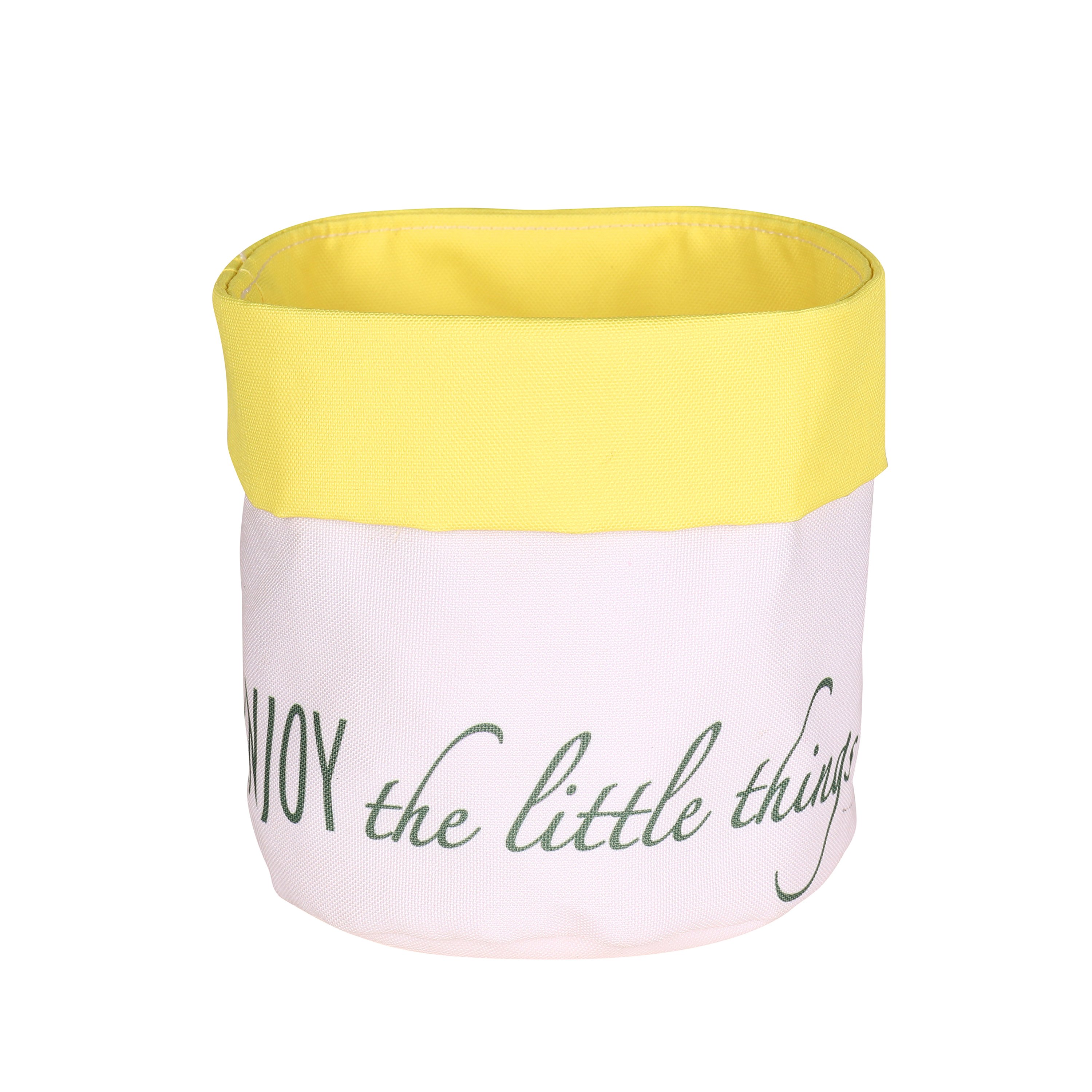 Evergreen Round Fabric Enjoy Statement Planter - Yellow - Shop Pots ...