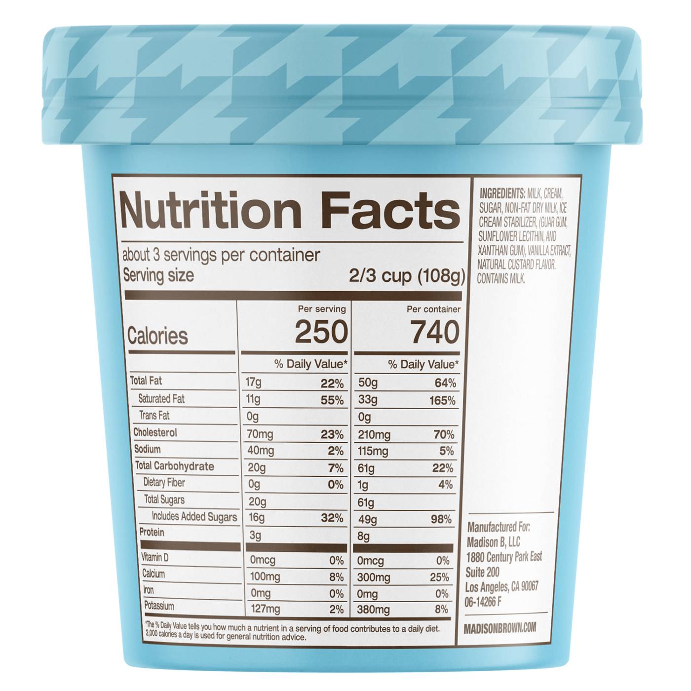 Madison Brown Vanilla Ice Cream - Shop Ice Cream at H-E-B