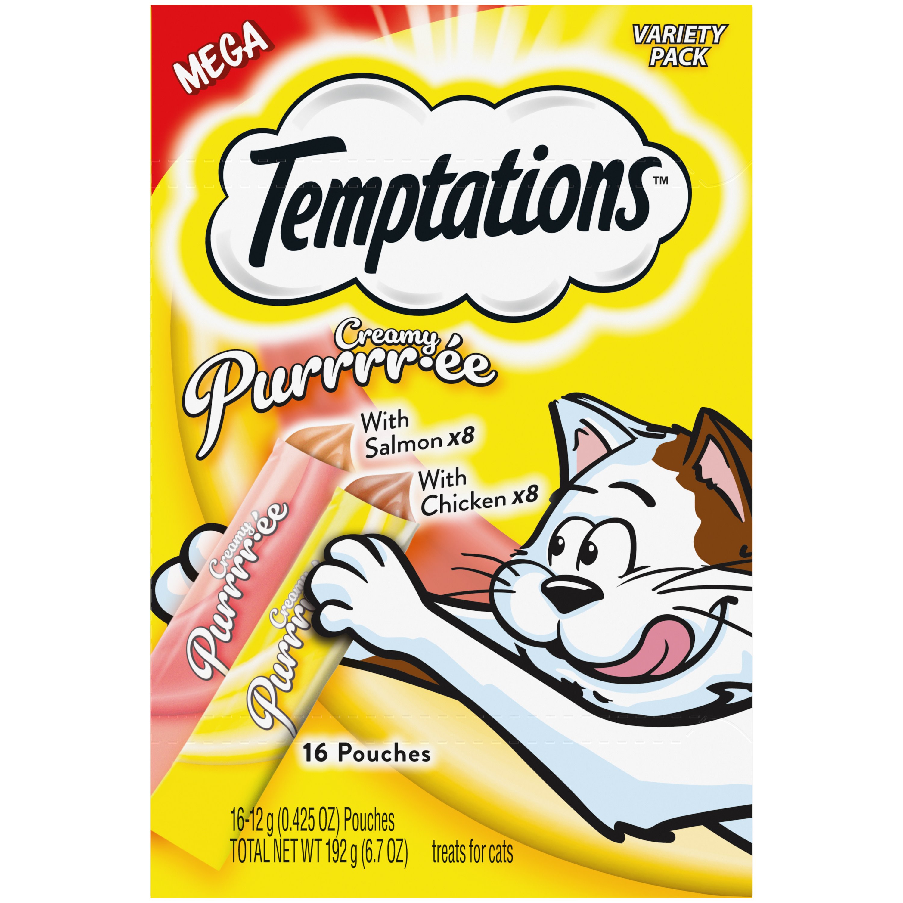Temptations Creamy Puree Squeezable Lickable Wet Cat Treat Tubes - Shop ...