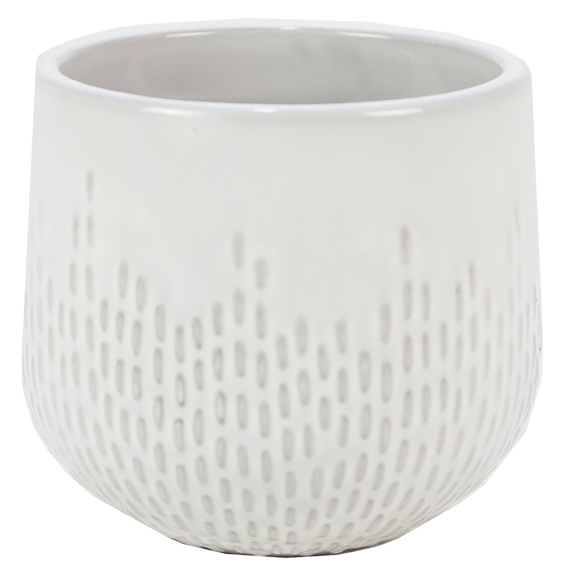 Deroma Oberon Succulent Glazed Terracotta Planter - White - Shop Pots ...