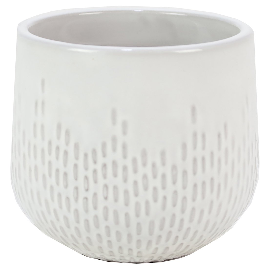 Deroma Oberon Succulent Glazed Terracotta Planter - White - Shop Pots ...