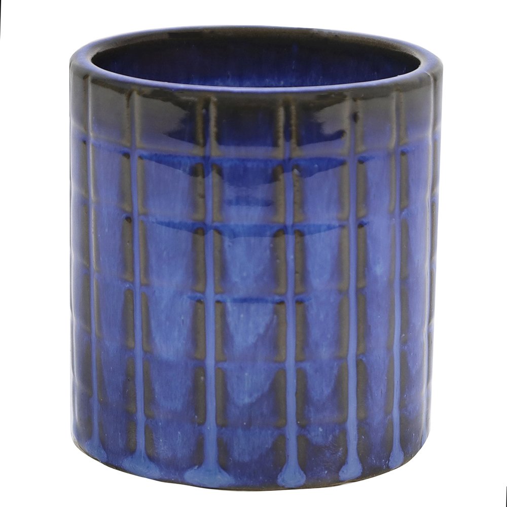Deroma Ersa Succulent Glazed Terracotta Planter - Blue - Shop Pots ...