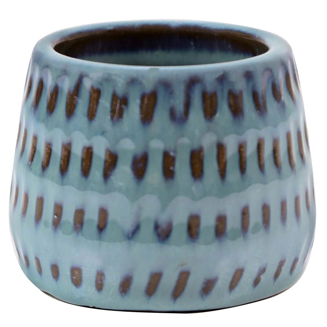 Deroma Decorative Mini Glazed Terracotta Planter - Blue - Shop Pots ...