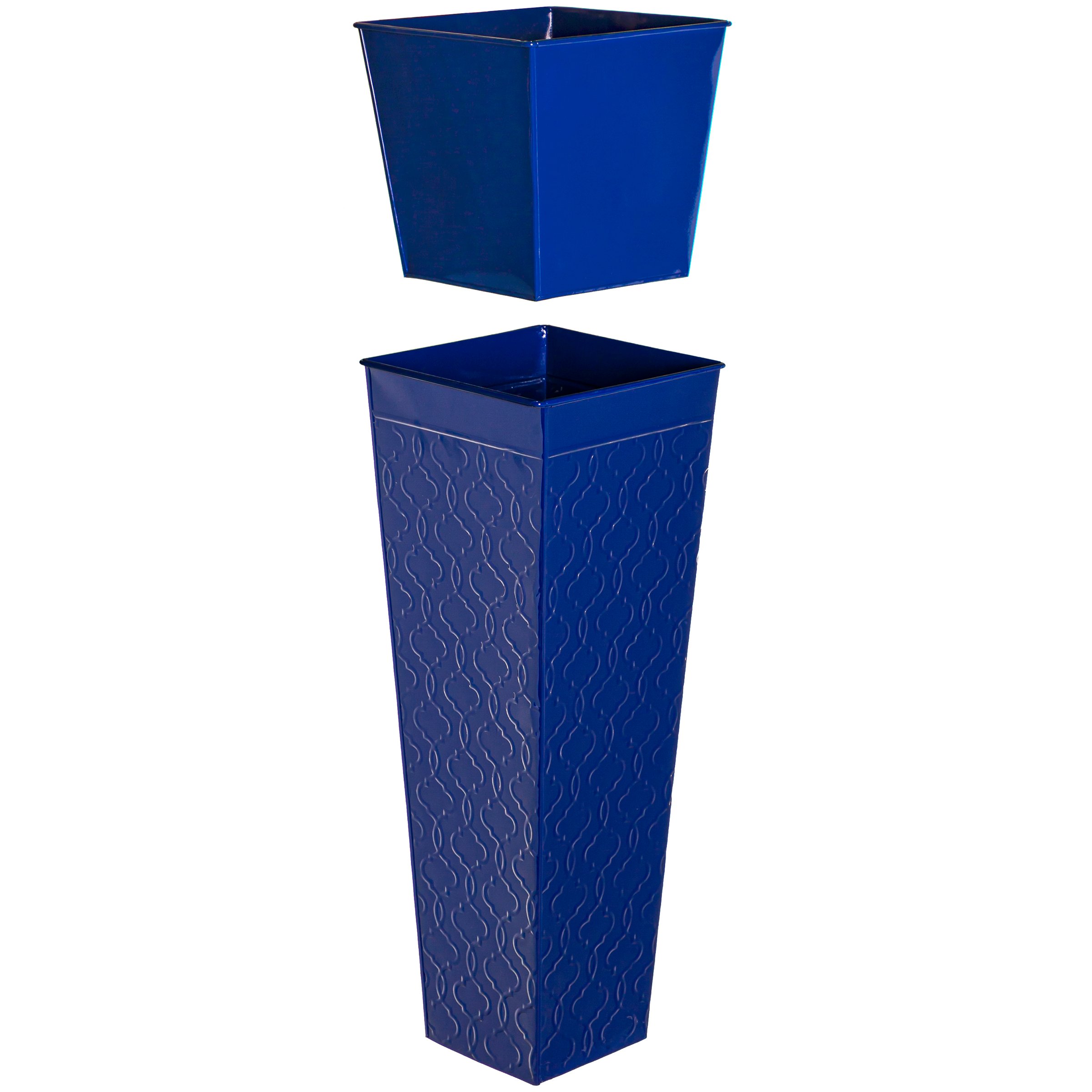 Evergreen Embossed Metal Planter - Blue - Shop Pots & planters at H-E-B