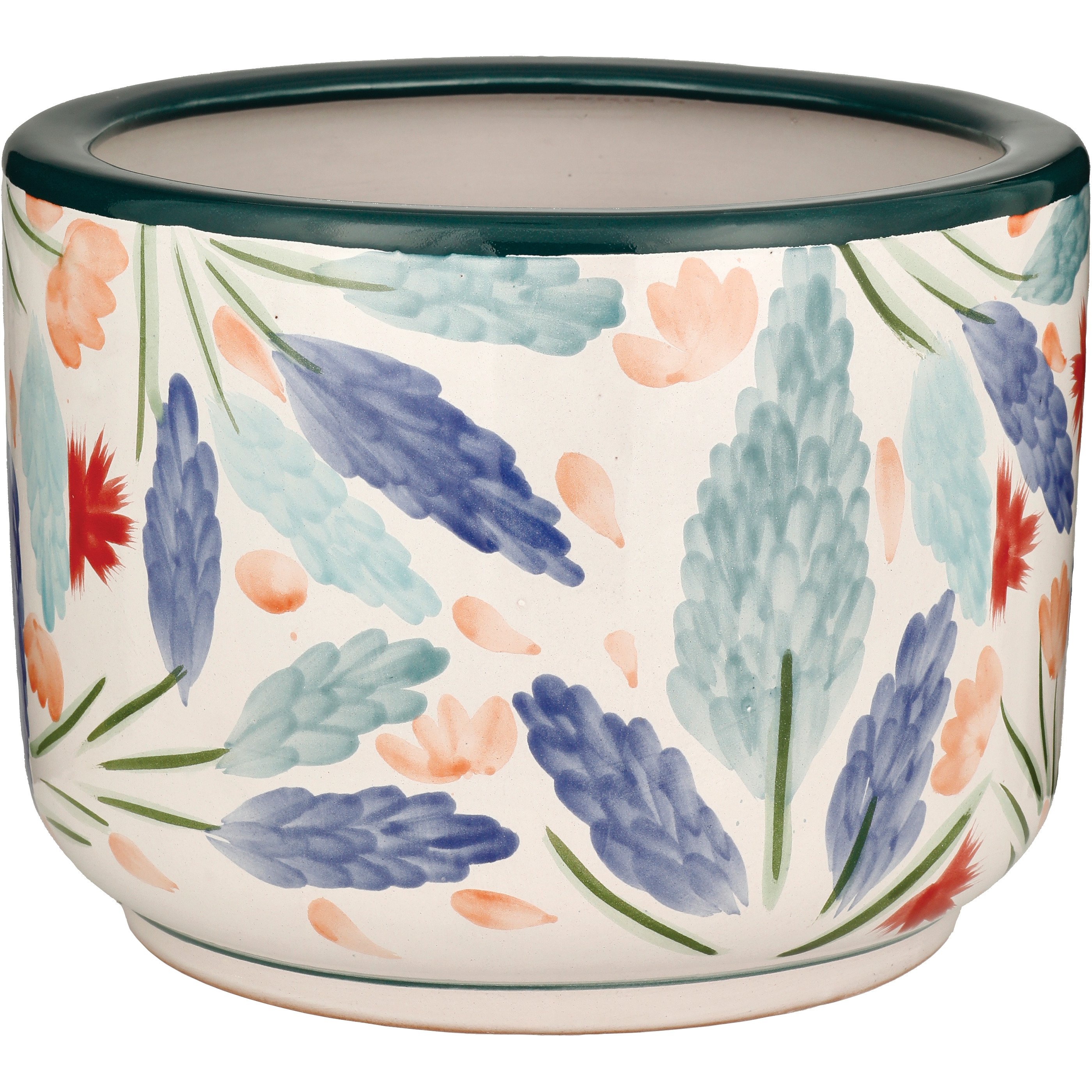 Blue Orange Pottery Cactus Bluebonnet Clay Cylinder Planter - Shop Pots ...