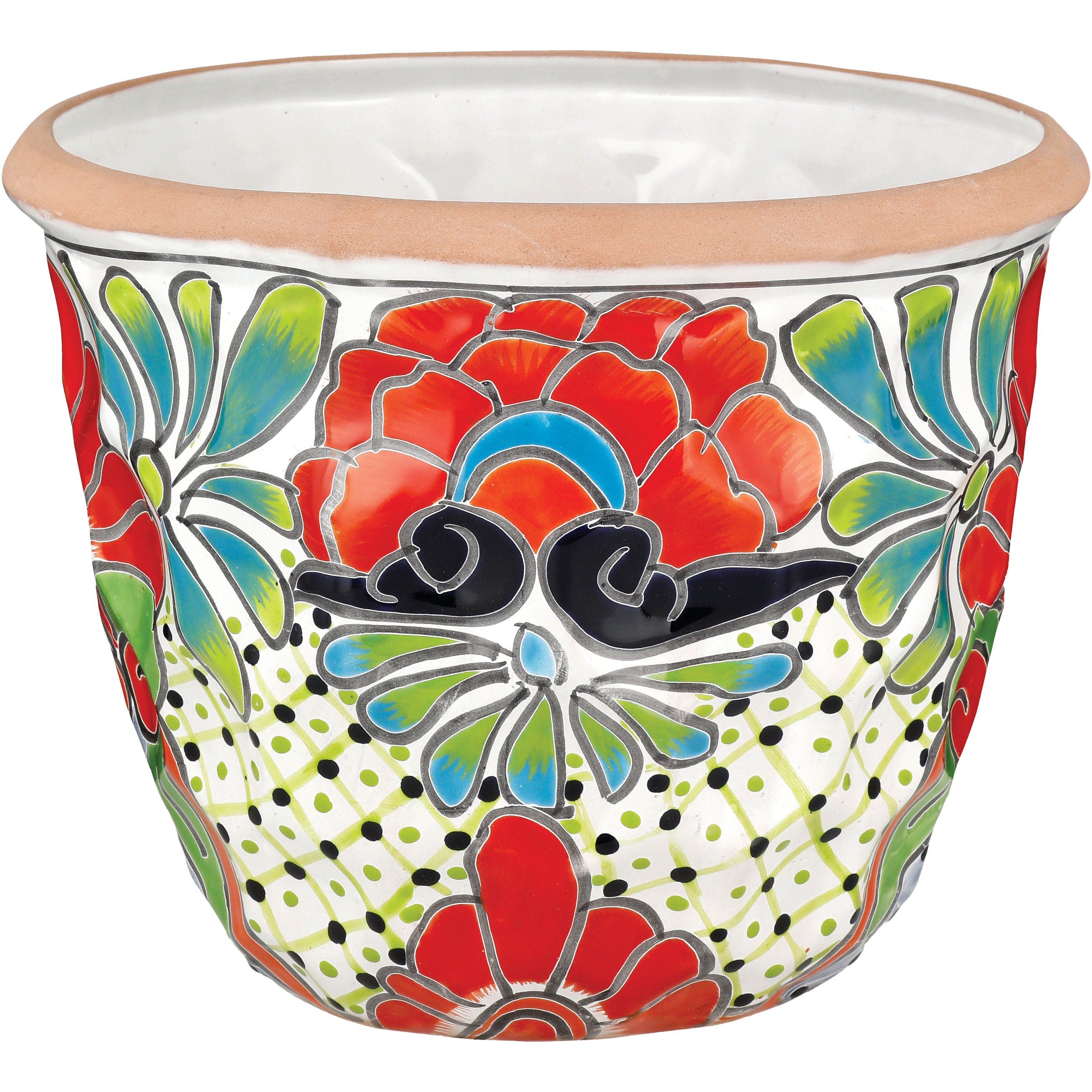 Blue Orange Pottery Talnat Hex Talavera Planter - Shop Pots & planters at H-E-B