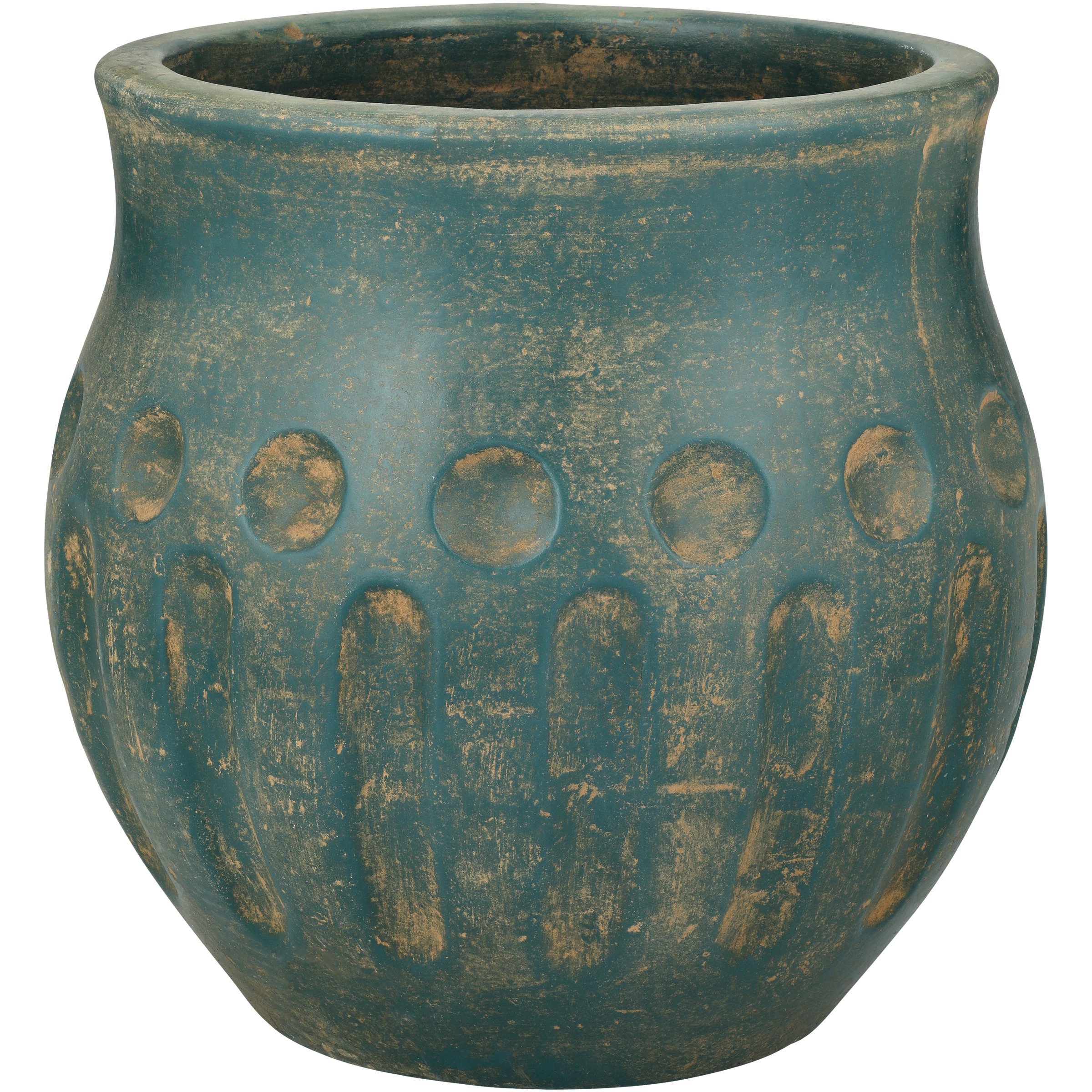 Blue Orange Pottery Manchester Design Clay Planter - Teal - Shop Pots ...